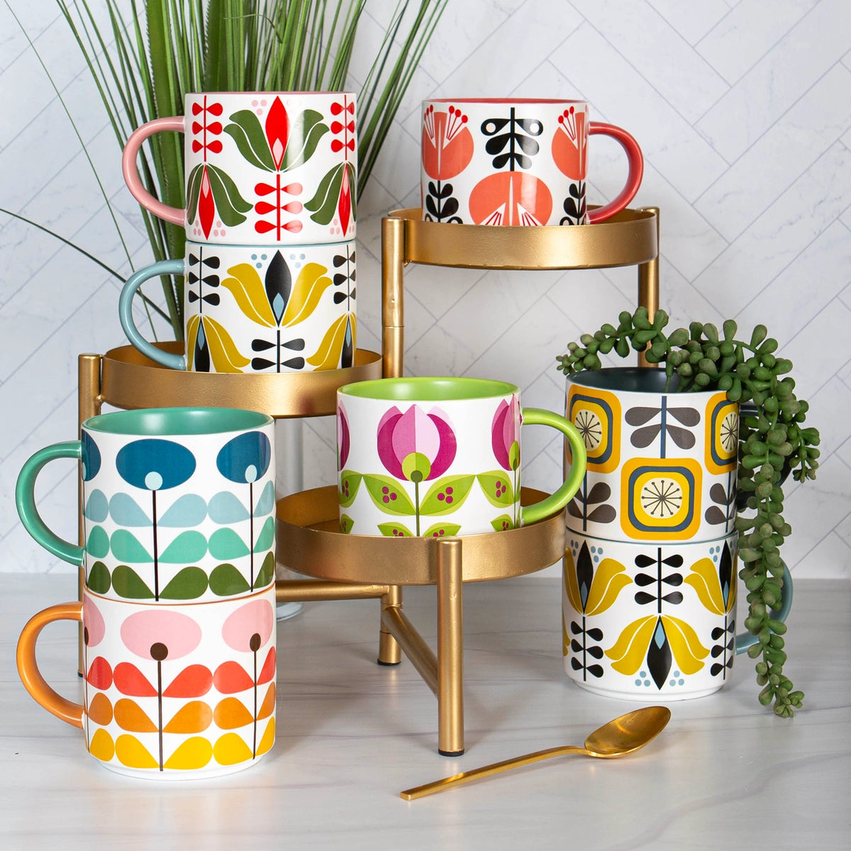 Mid Century Modern Matte Stackable Coffee Mug — ImagiKnit